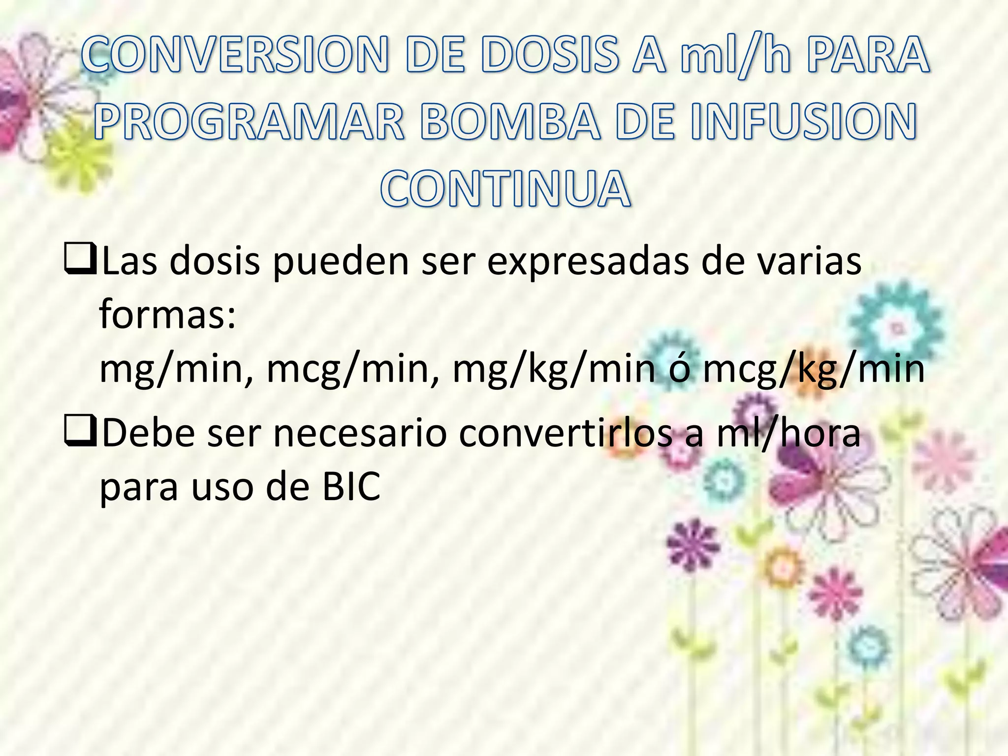 Formulas para aplicar dosis y dilucion de medicamentos | PPTX ...
