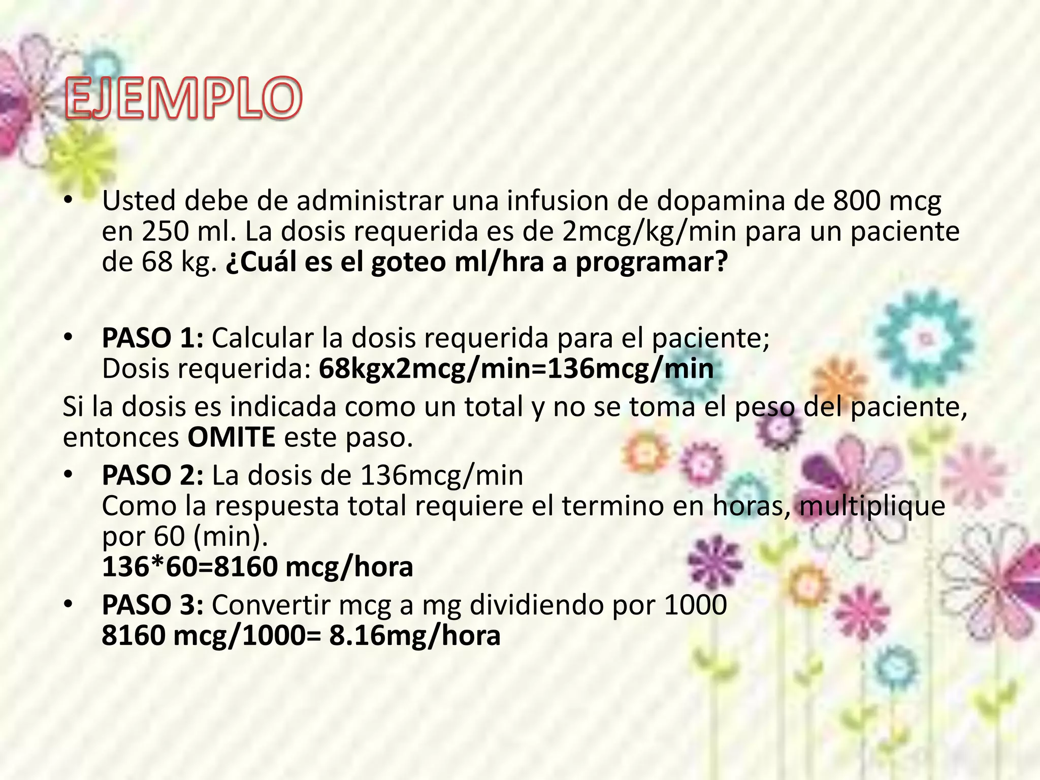 Formulas para aplicar dosis y dilucion de medicamentos | PPTX ...