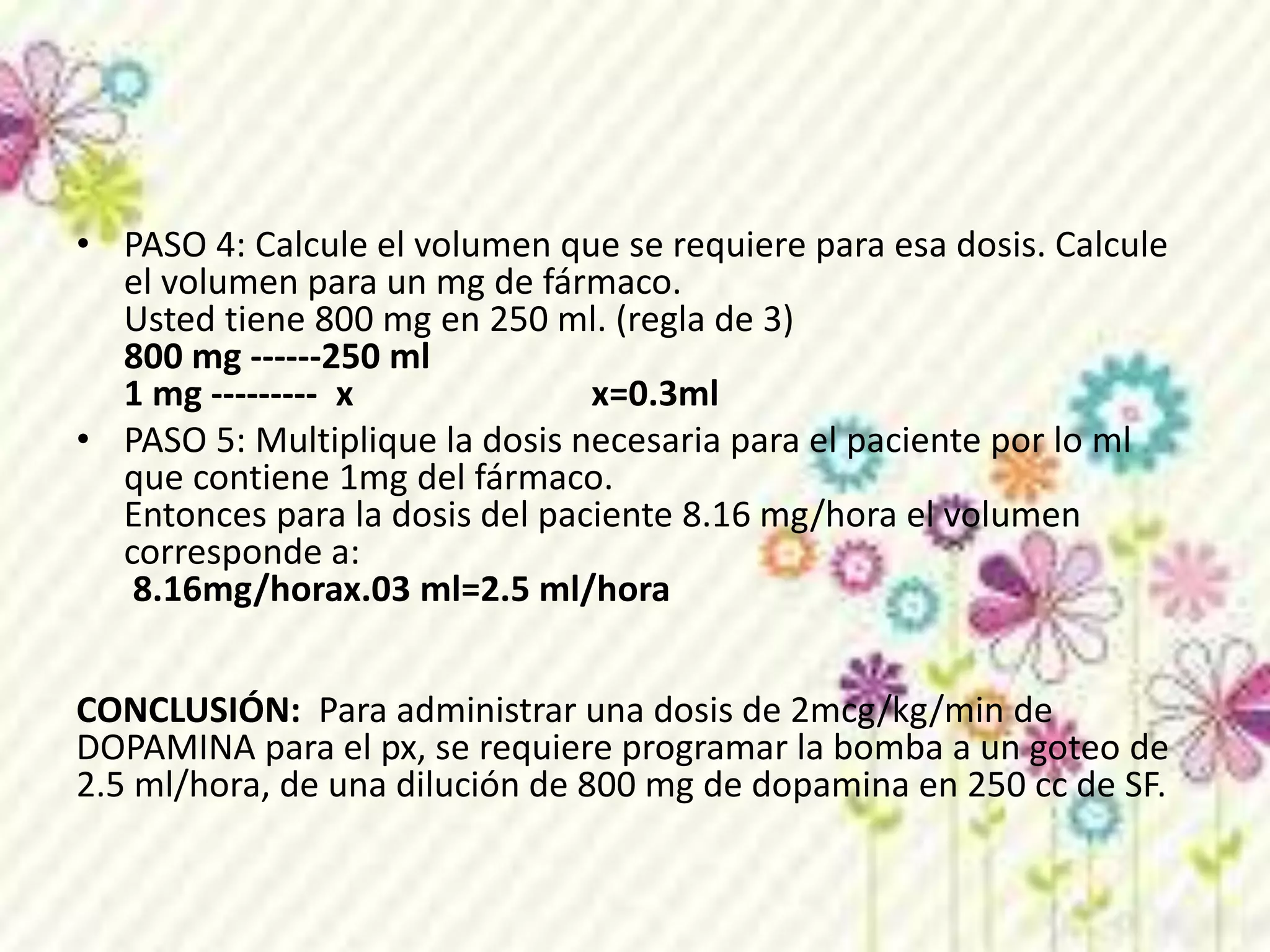 Formulas para aplicar dosis y dilucion de medicamentos | PPTX ...