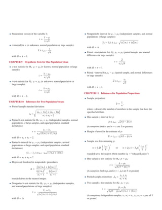 Formulas statistics | PDF | Physics | Science