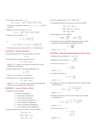 Formulas statistics | PDF | Physics | Science