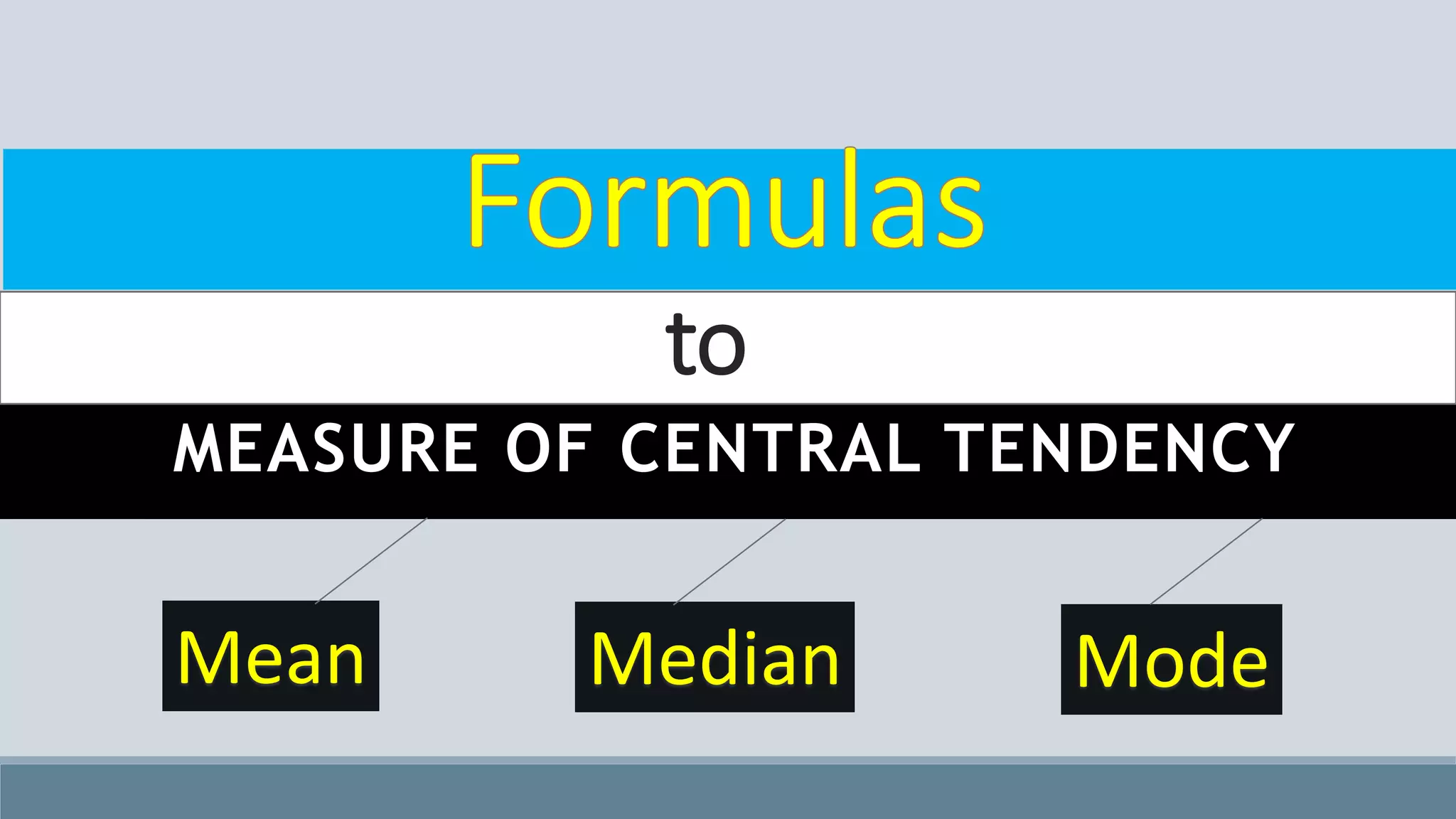 Formulas to measure_central_tendency_(mean,_median,_mode) | PPTX