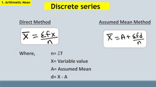 Formulas to measure_central_tendency_(mean,_median,_mode) | PPTX