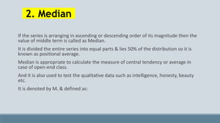 Formulas to measure_central_tendency_(mean,_median,_mode) | PPTX