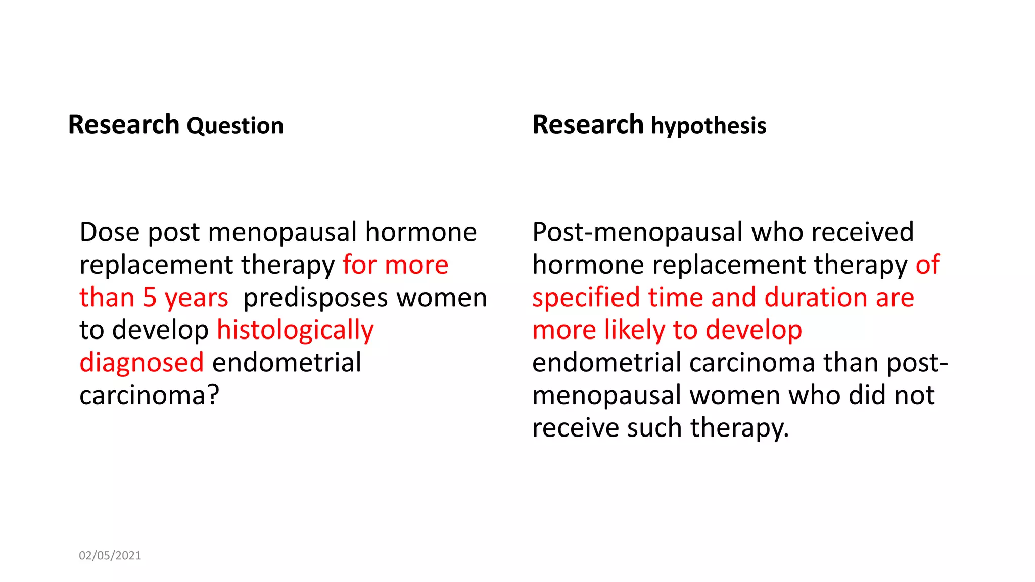 Formulateing Research Question And Hypothesis Testing Ppt