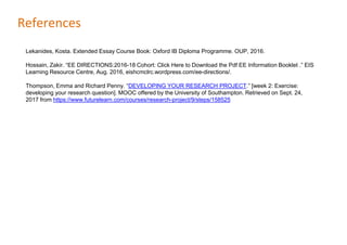 Formulate research topic and question@Extended Essay | PPTX