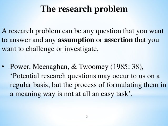 Formulating A Research Problem