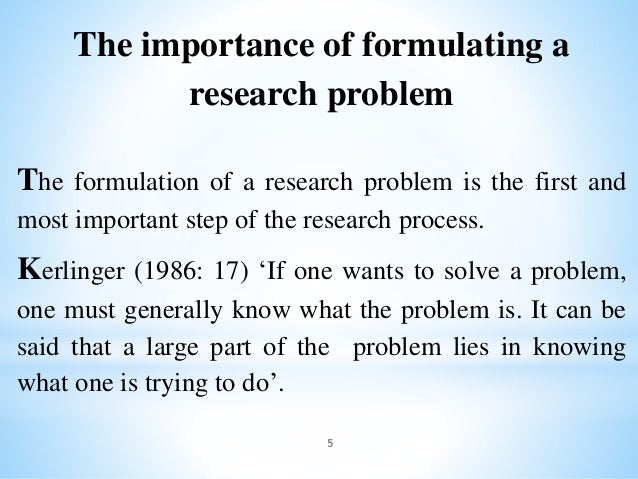 Formulating A Research Problem