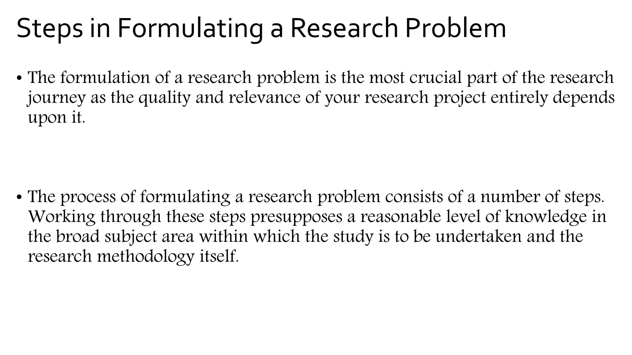 Formulating a research problem - Research Methodology | PPTX