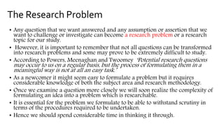 Formulating a research problem - Research Methodology | PPT
