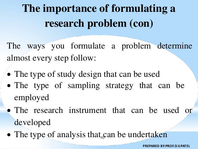 Formulating a research problem