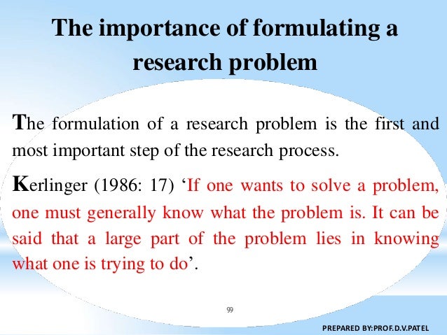 Formulating a research problem
