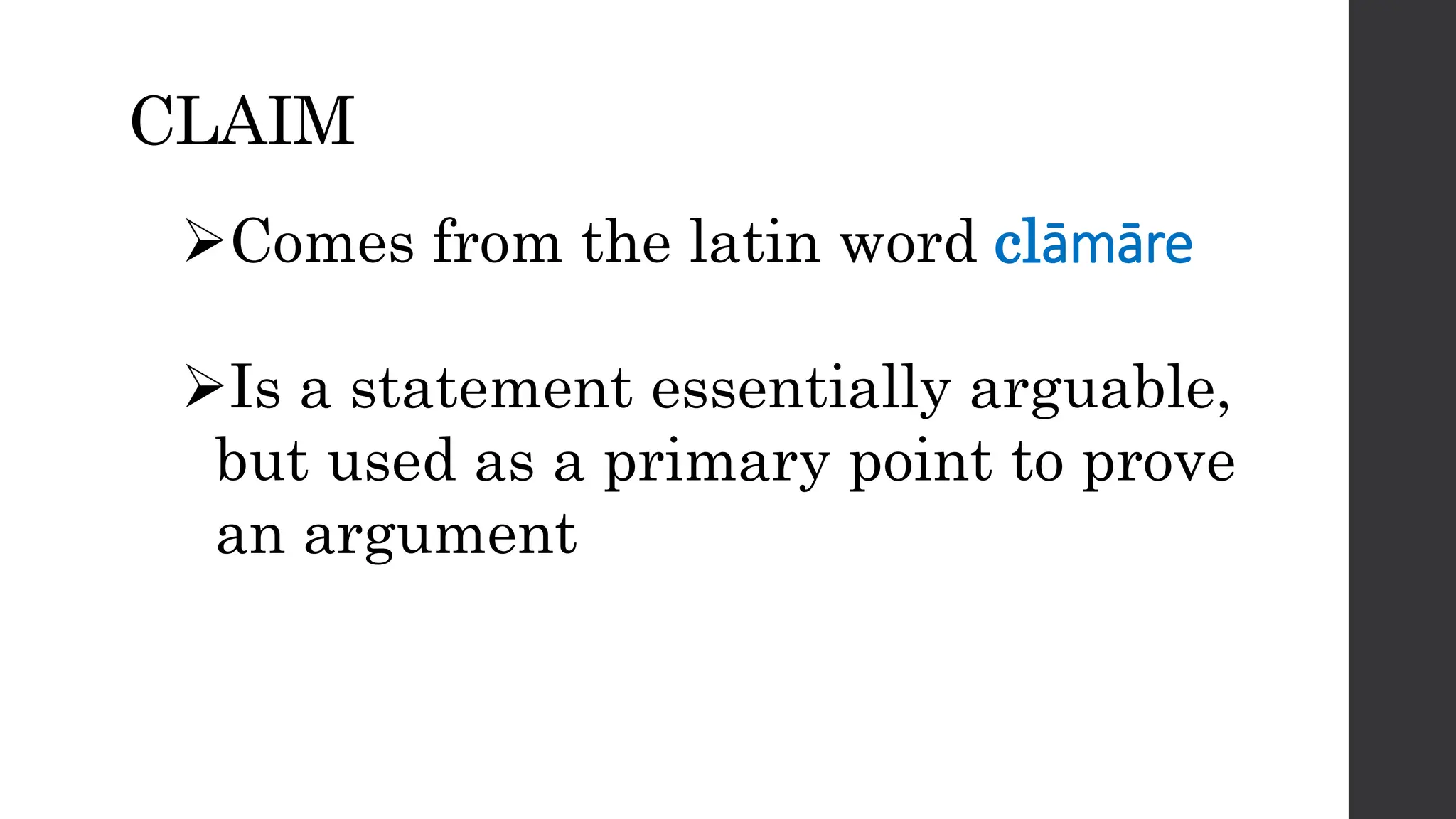 FORMULATING CLAIMS OF FACT, POLICY AND VALUE.pptx