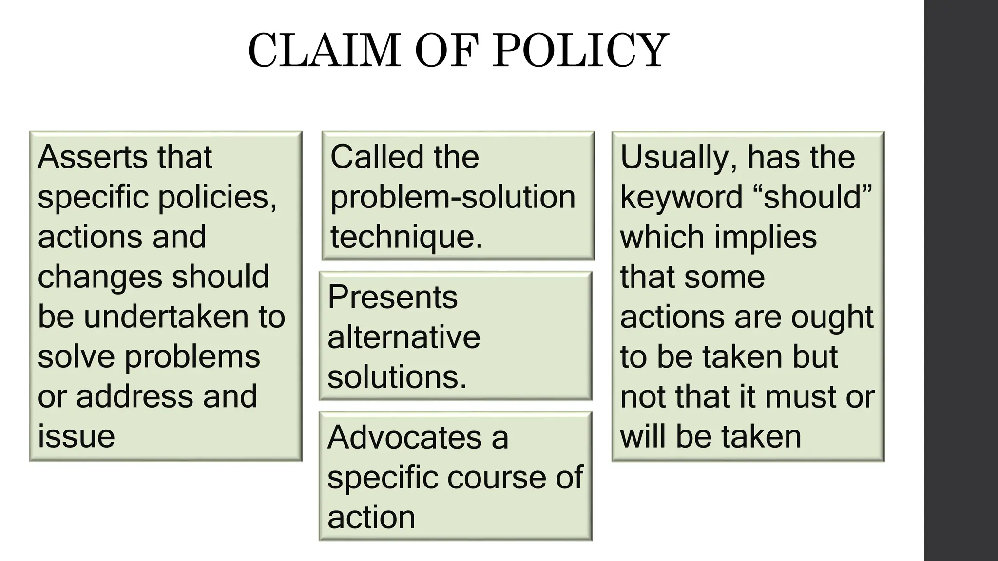 FORMULATING CLAIMS OF FACT, POLICY AND VALUE.pptx