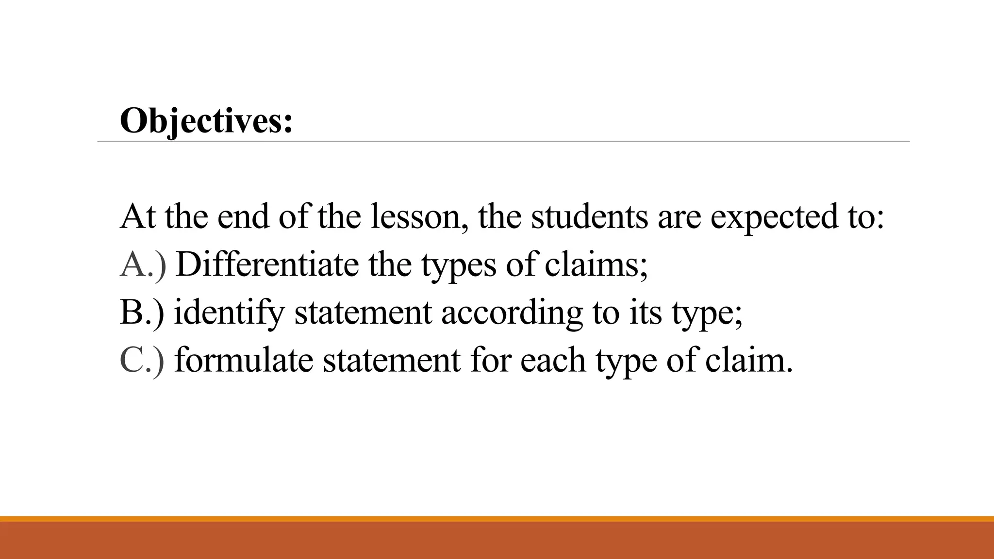 Formulating Claims of Fact, Policy and Value.pptx