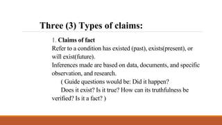 Formulating Claims of Fact, Policy and Value.pptx