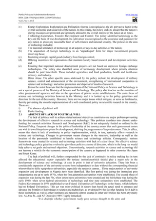 Formulating coherent science and technology policies in nigeria | PPT
