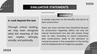 FORMULATING EVALUATIVE STATEMENTS.pptxxx | PPTX