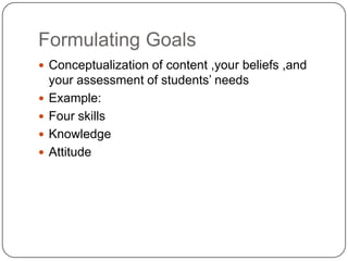Formulating goals and objectives | PPTX