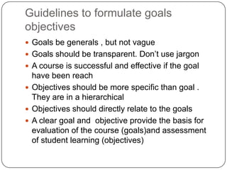 Formulating goals and objectives | PPTX