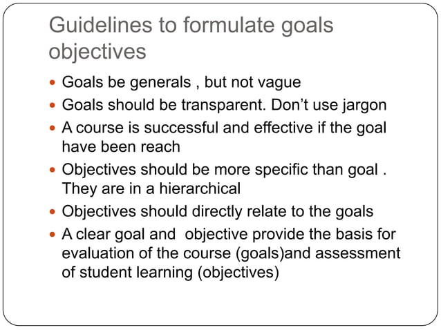 Formulating goals and objectives | PPTX | Educational Assessment ...