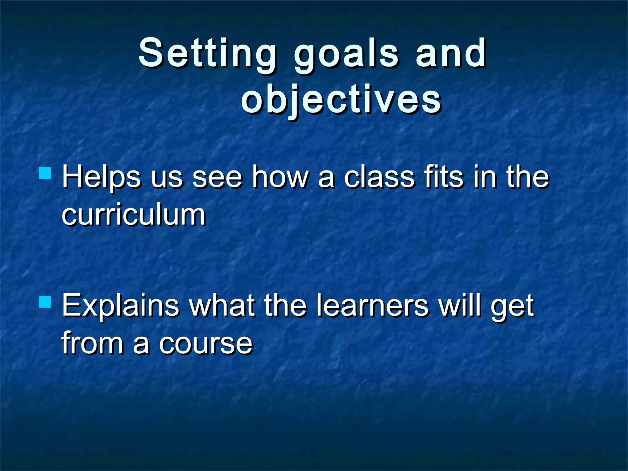 Unit 1 Formulating goals and objectives | PPT