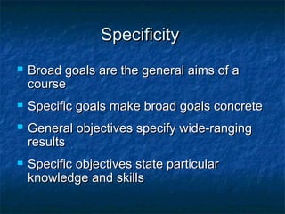 Unit 1 Formulating goals and objectives | PPT
