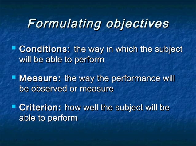 Unit 1 Formulating goals and objectives | PPT