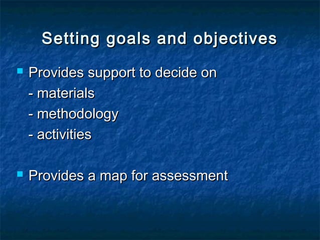 Unit 1 Formulating goals and objectives | PPT