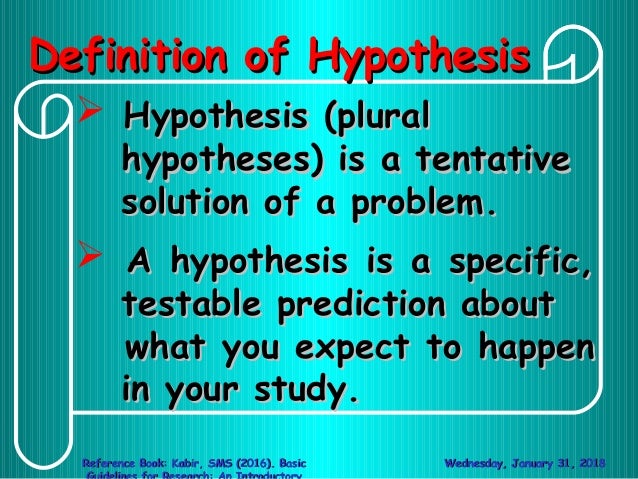 Formulating The Research Hypothesis And Null Hypothesis