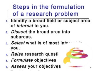 Formulating research problem | PPT