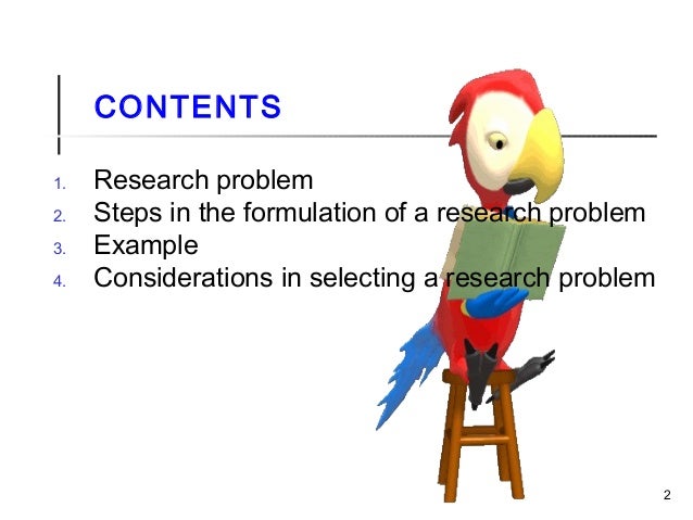 Formulating research problem