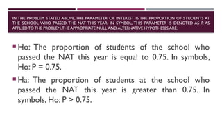 Formulating the appropriate null and alternative hypotheses on ...