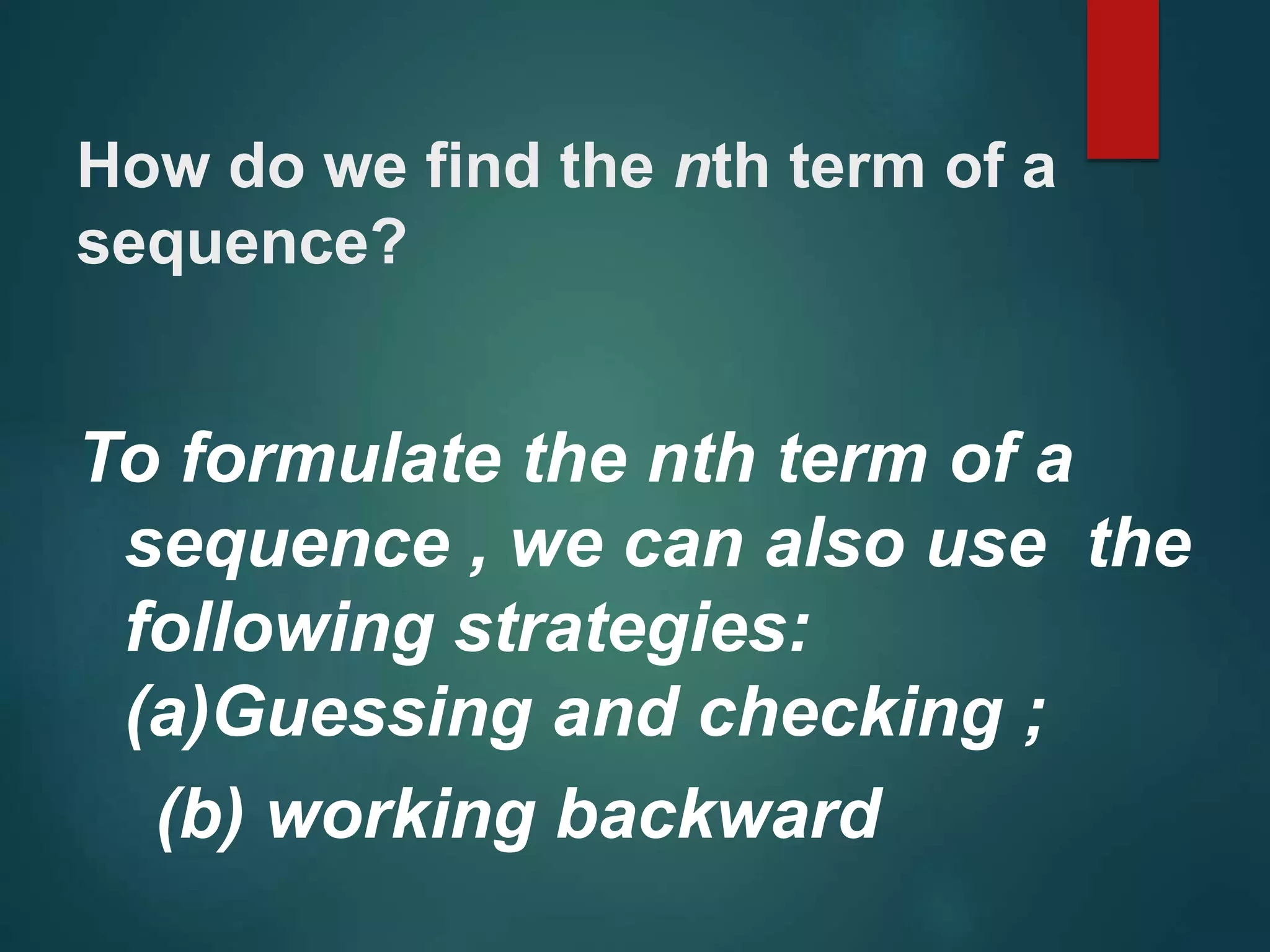 Formulating the rule in finding the nth term (DAY2).pptx