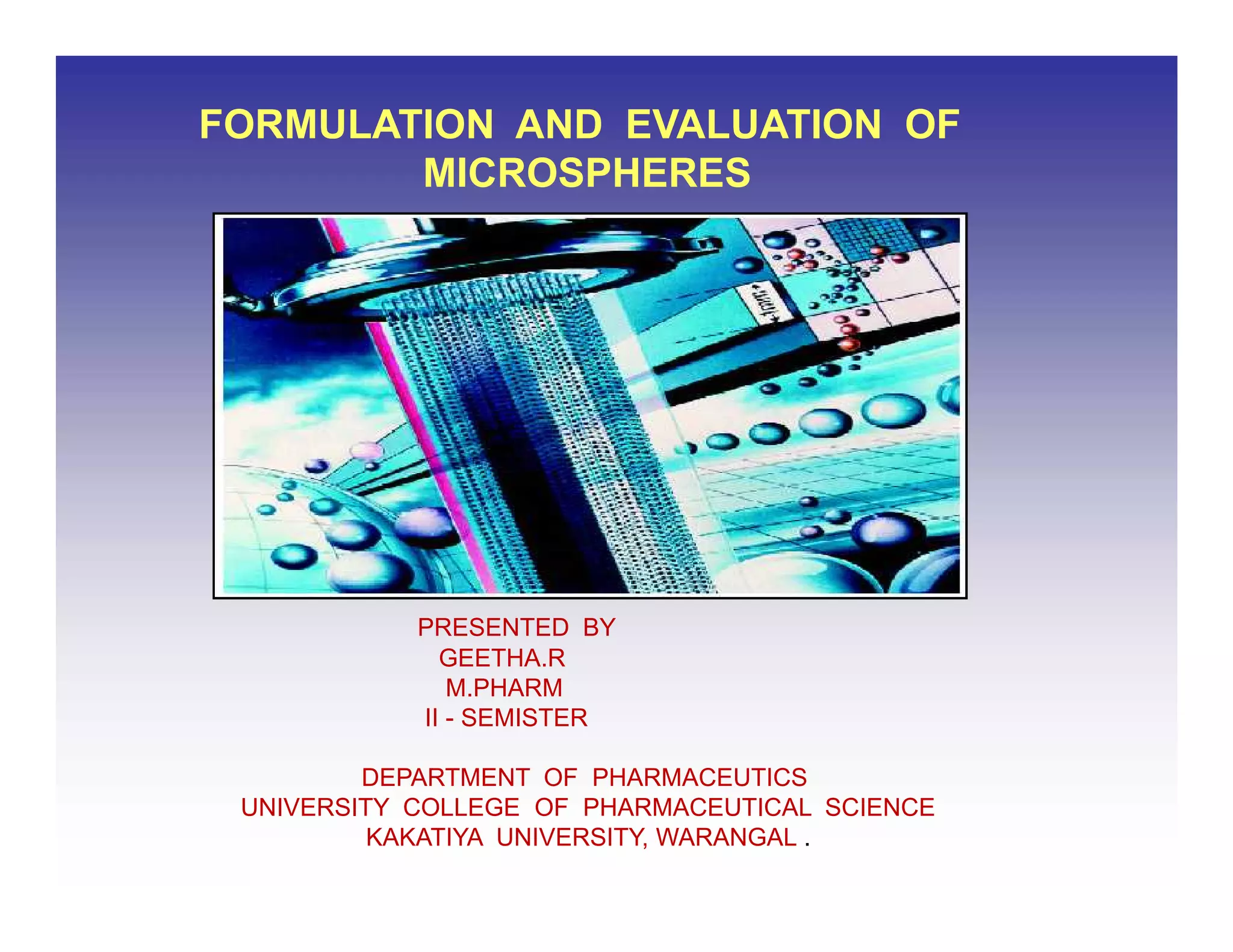 Formulation and-evaluation-of-microspheres | PDF