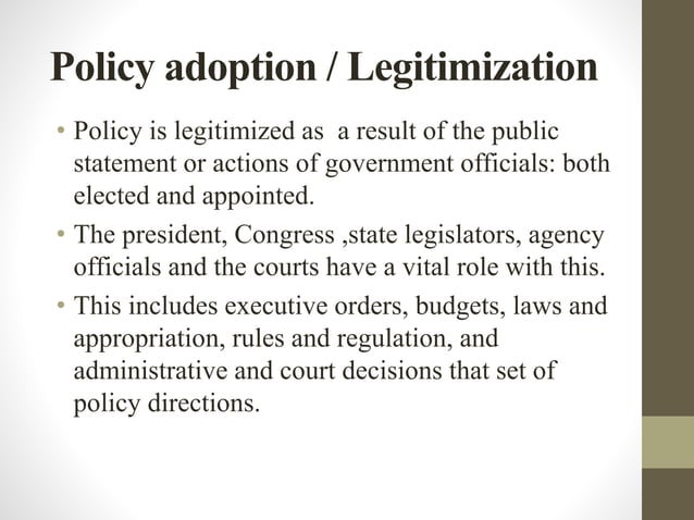 Public Policy Formulation Process | PPTX | Political Issues & policy ...