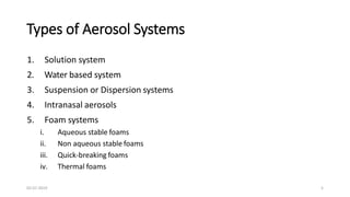 Formulation and evaluation of aerosals | PPTX