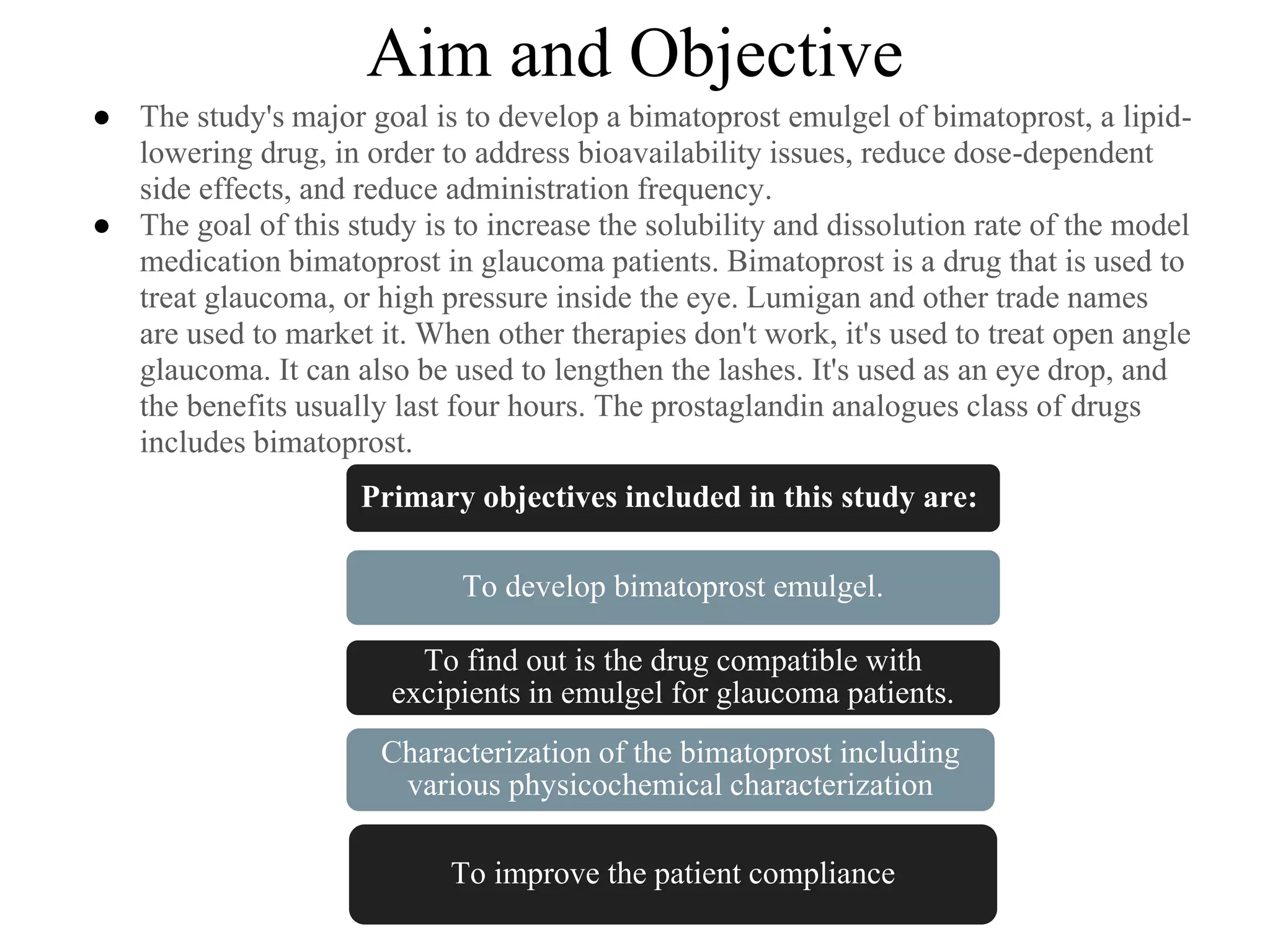 Formulation and evaluation of bimatoprost nanoemulgel for treatment of ...