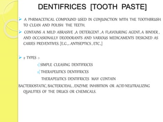 FORMULATION AND EVALUATION OF DENTAL PRODUCTS | PPTX