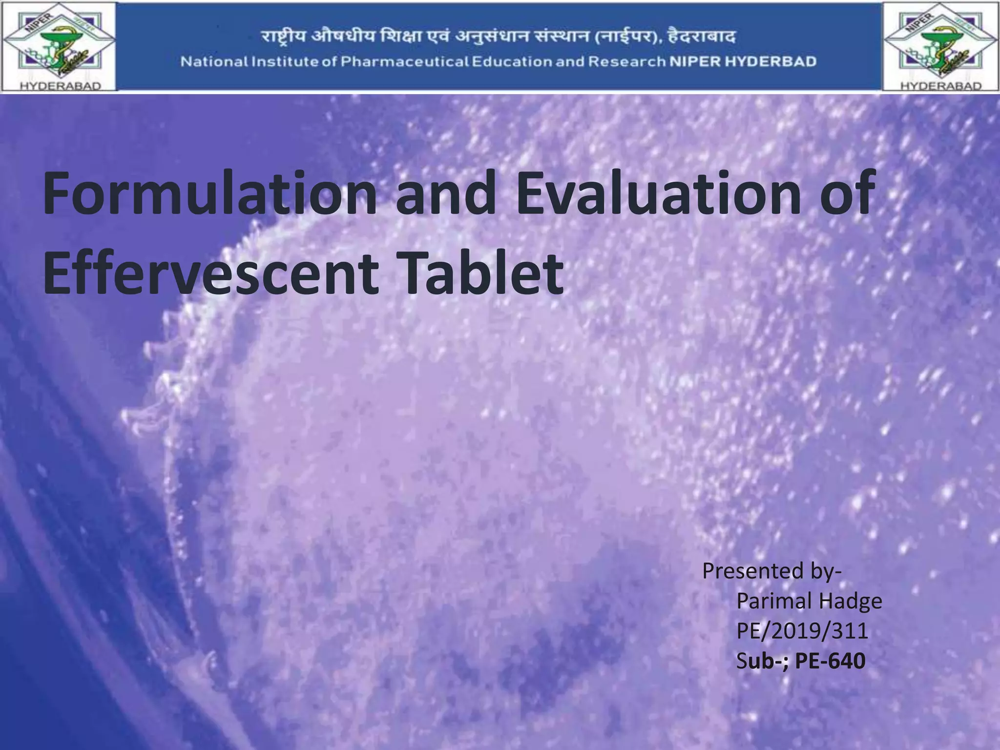 Formulation and evaluation of effervescent tablets.pptx