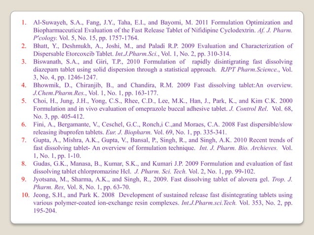 Formulation And Evaluation Of Fast Dissolving Tablets Pdf