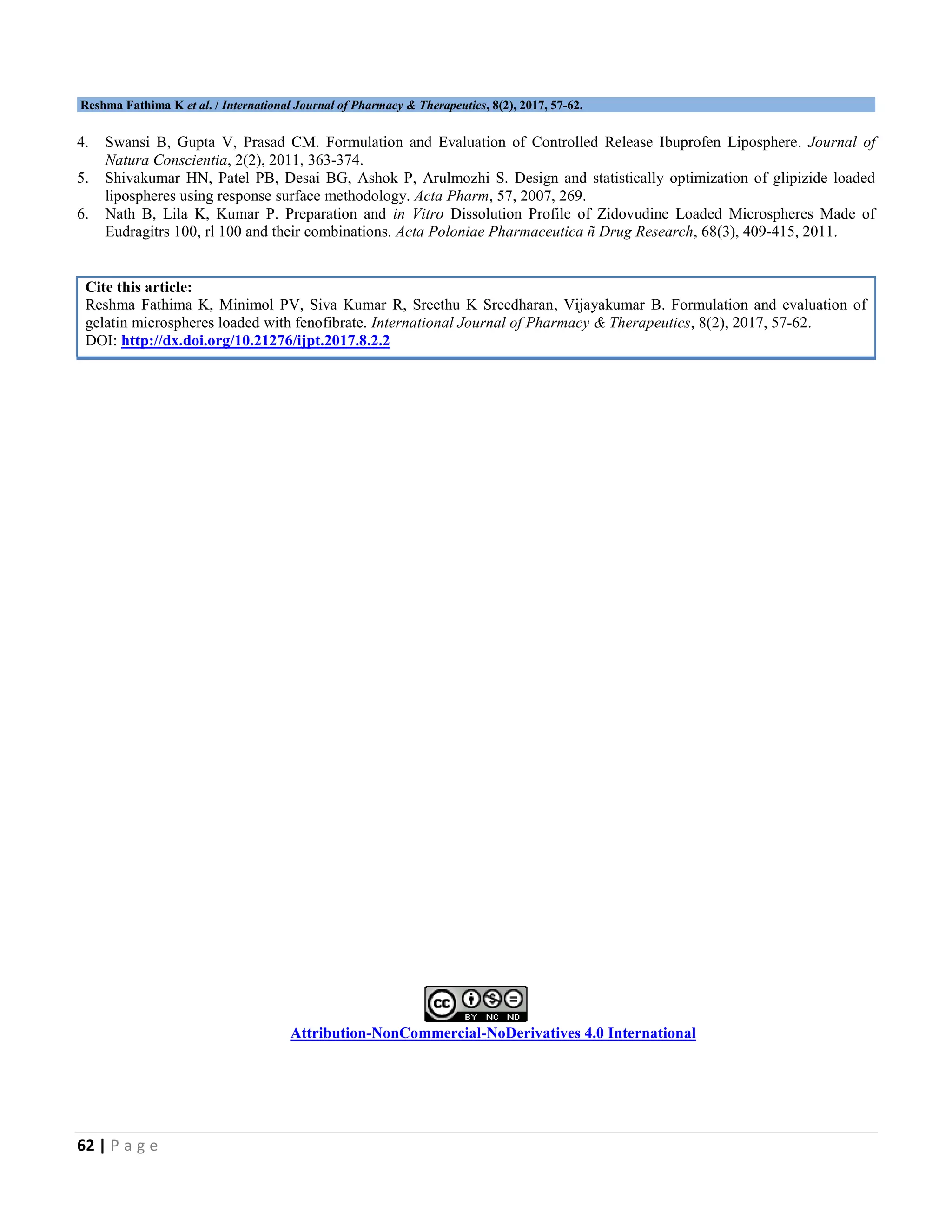 Formulation And Evaluation Of Gelatin Microspheres Loaded With Fenofibrate Pdf