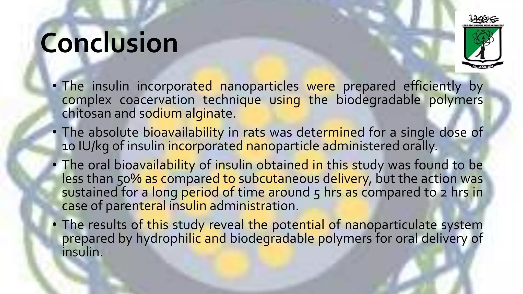 formulation and evaluation of insulin loaded nanoparticles.pptx
