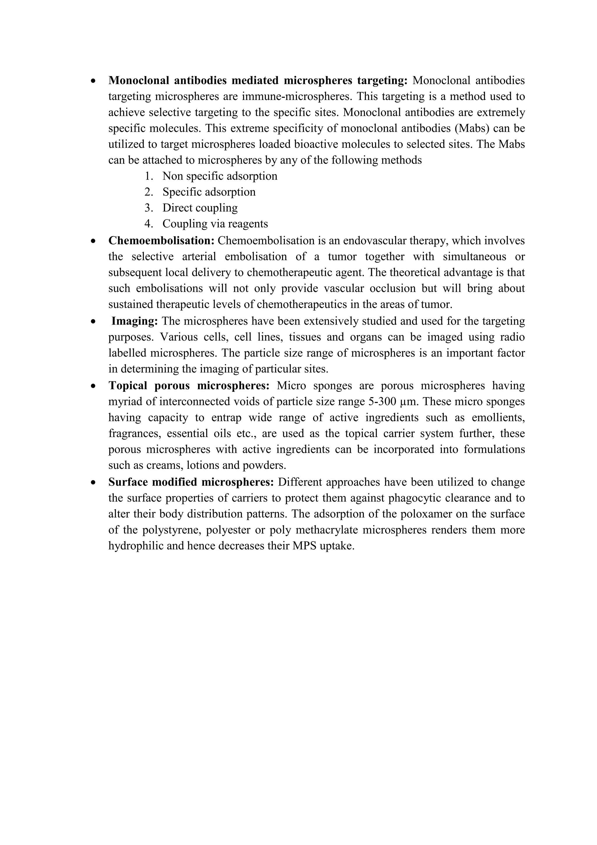 Formulation and evaluation of microspheres | PDF