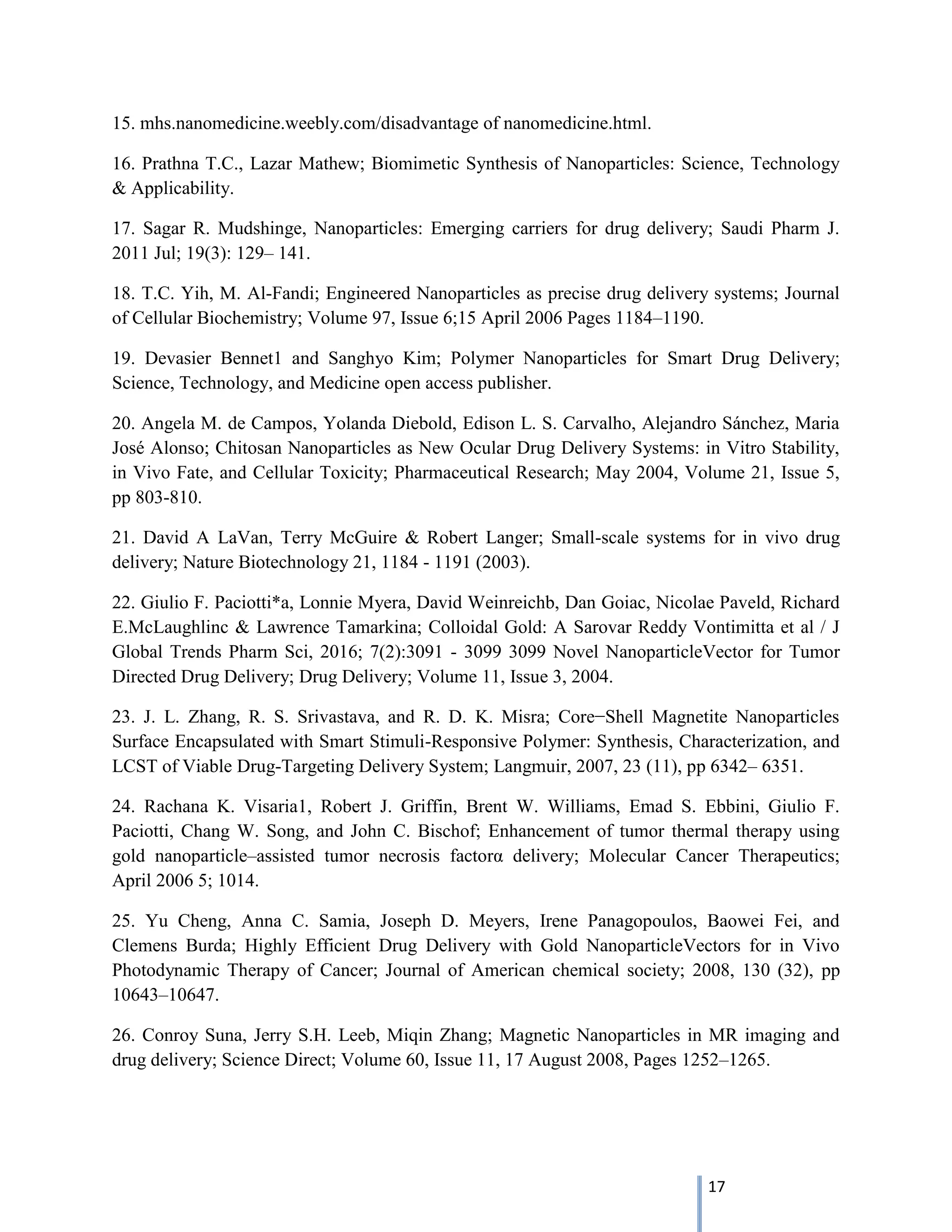 Formulation and evaluation of nanoparticles as a drug delivery systems ...