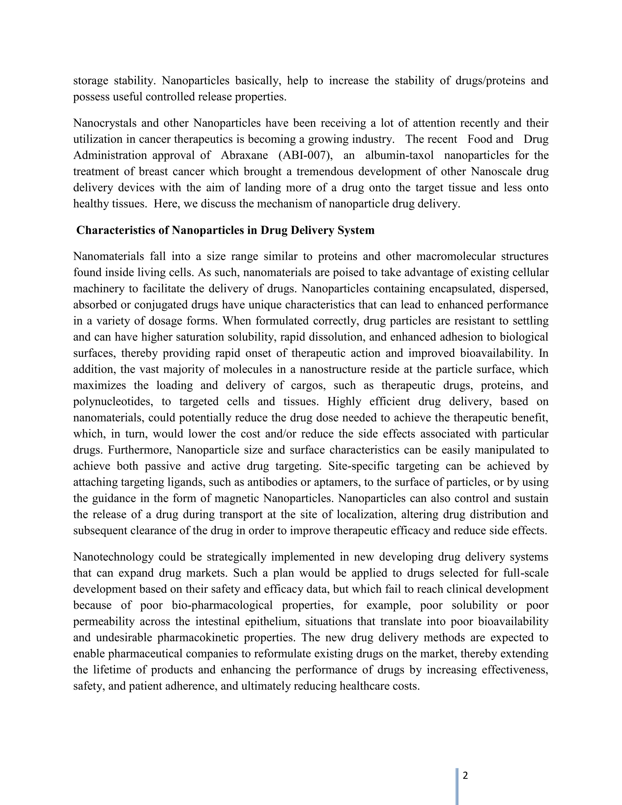 Formulation and evaluation of nanoparticles as a drug delivery systems ...
