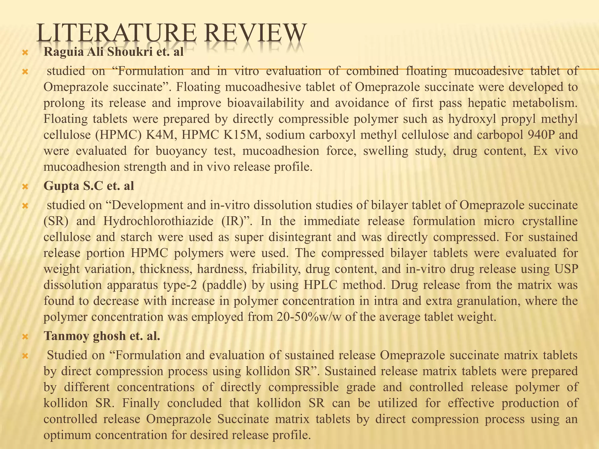 Formulation and evaluation of omeprazole floating tablets | PPTX