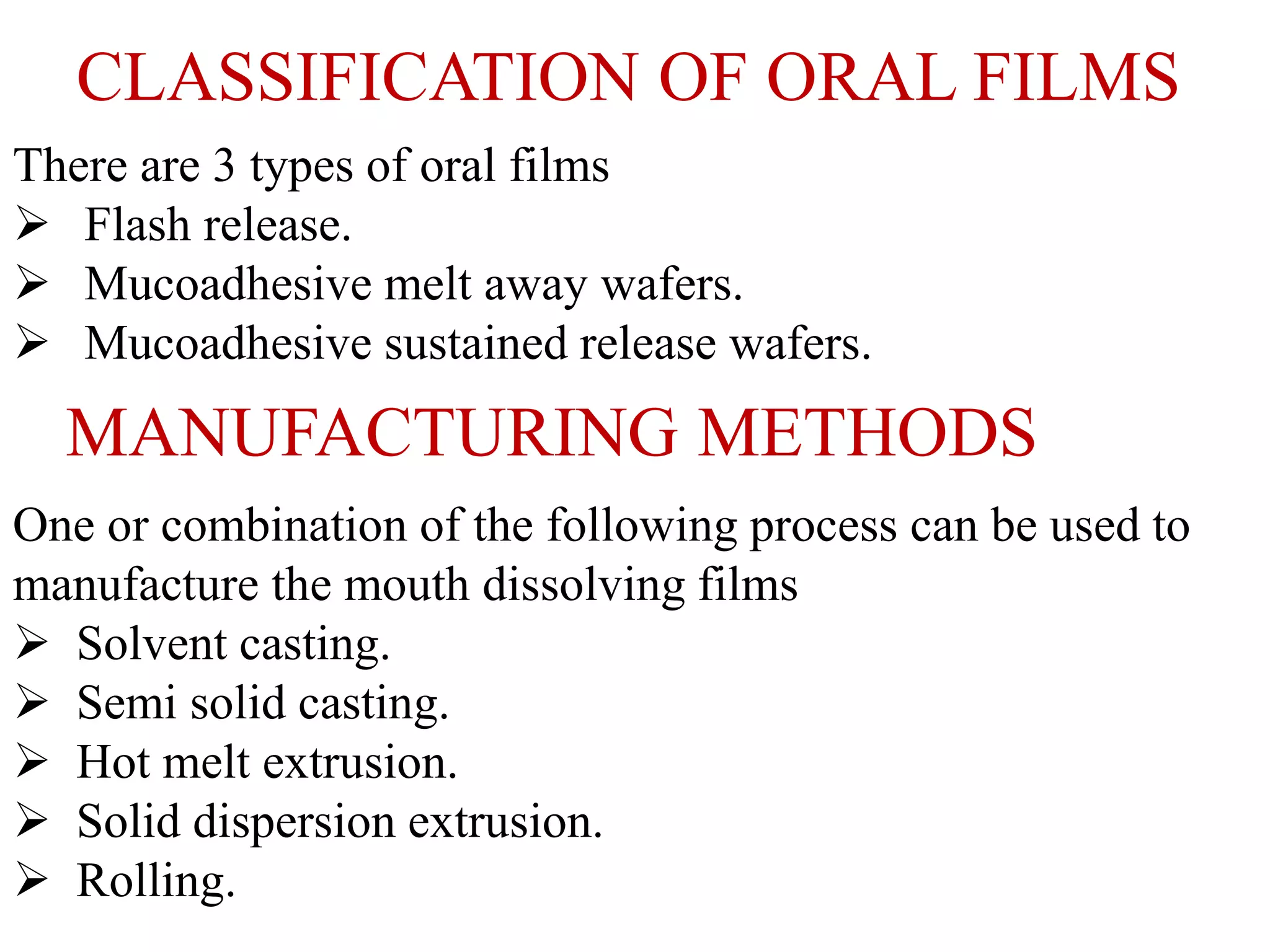Formulation And Evaluation Of Oral Fast Dissolving Films Of Project Pptx
