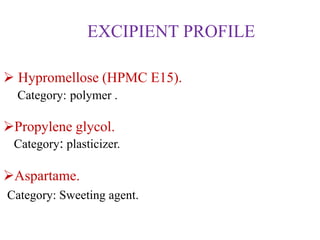 Formulation and evaluation of oral fast dissolving films of project | PPTX