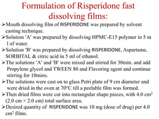 Formulation and evaluation of oral fast dissolving films of project | PPTX
